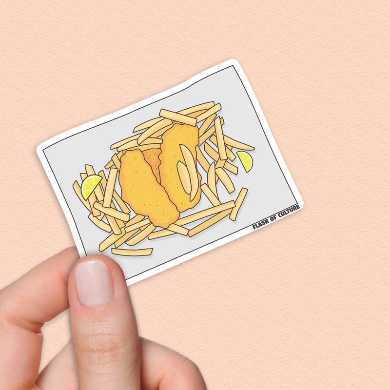 Fish and chips sticker, New Zealand Stickers, Food stickers – Flash of ...